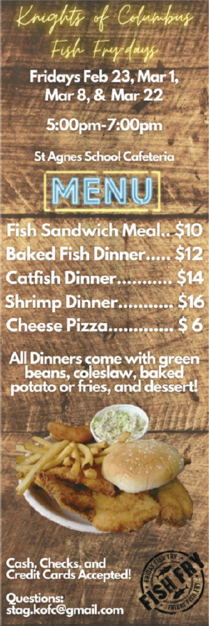 Fish Fry – St. Agnes Catholic Parish